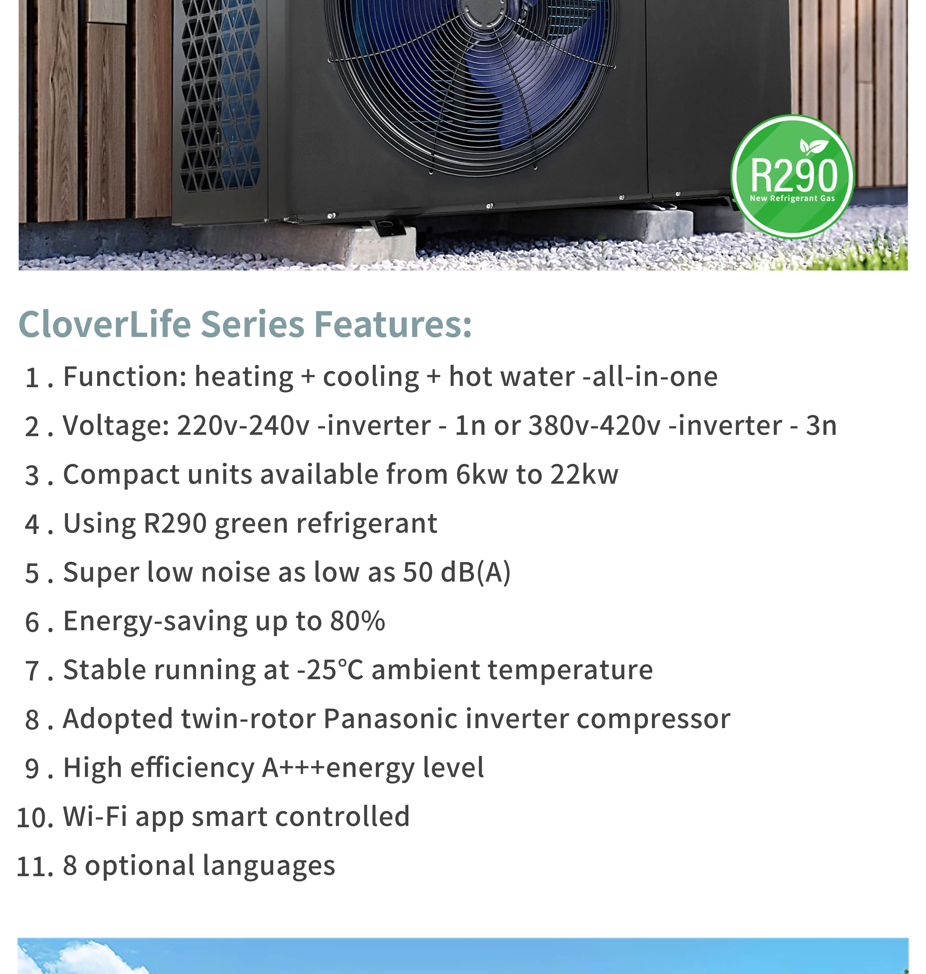 R290 Heat Pump Air To Water System Heat Pomp Monoblock R290 - Buy Domestic Hot Water Heat Pump ...