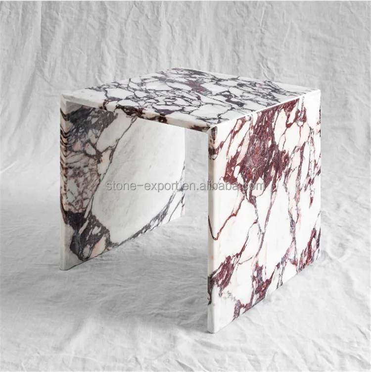 Luxury Hotel Calacatta Violet Travertine Tall Low Plinth Stand Display ...