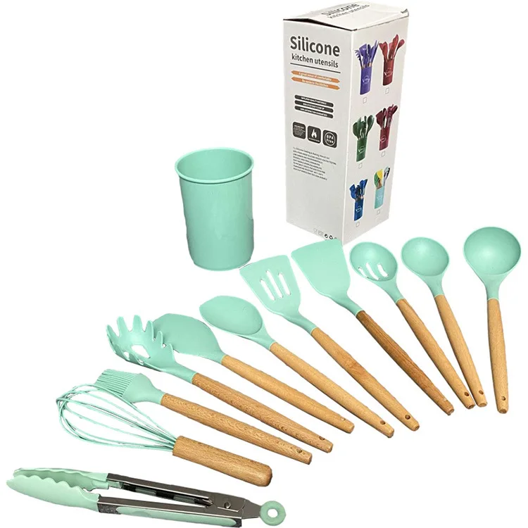 12pcs Silicone Kitchenware Cooking Utensils Set Non-stick Cookware ...