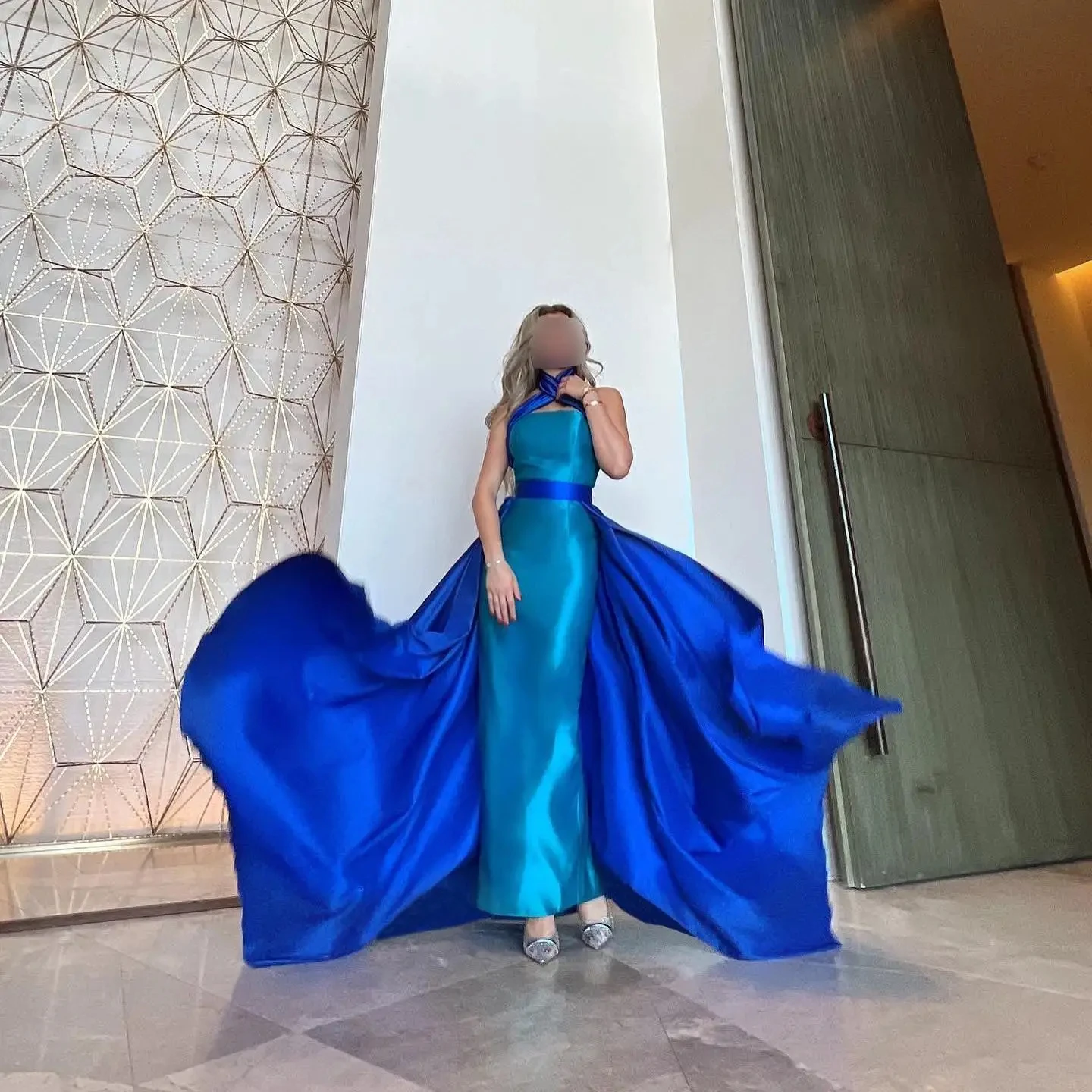 Jancember Hot Sale Blue Satin Sleeveless Fashion Elegant Sexy Vintage ...