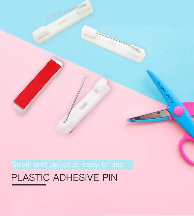 Wholesale Eco-friendly Plastic Badge Pin Adhesive Backed White Badge ...