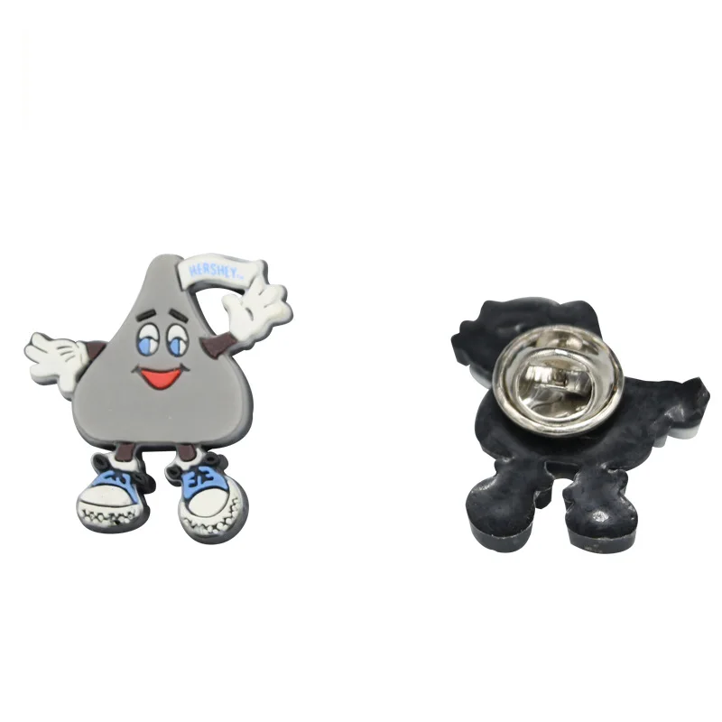 Custom Brand Raised Logo Soft PVC Rubber Plastic Pin Badges for Clothes ...