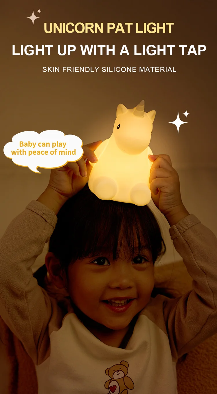 Decorative Small Soft Silicone Cute Pat Light Battery Version Color ...
