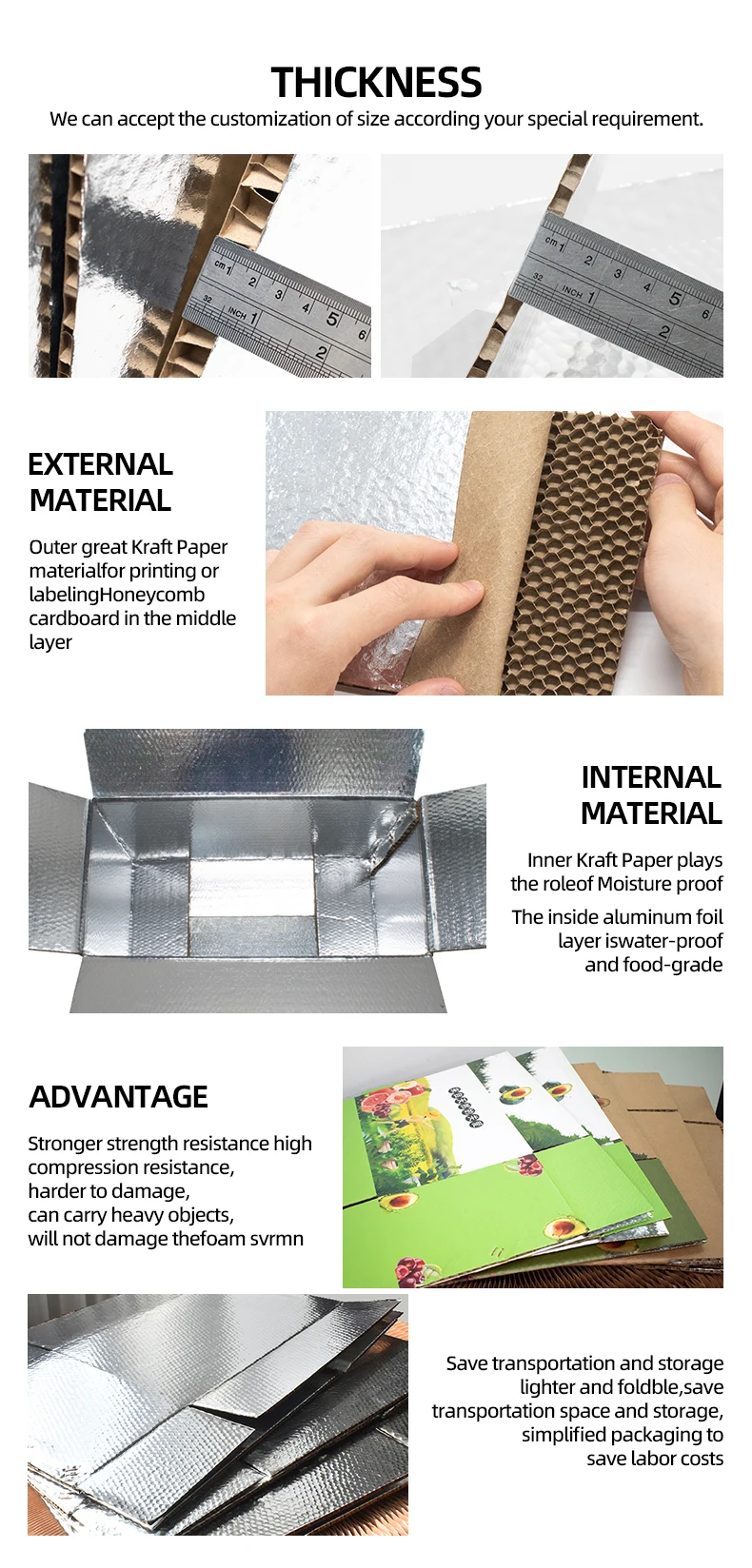 Insulated Food Cooler Packaging Carton Boxes For Transporting Frozen ...