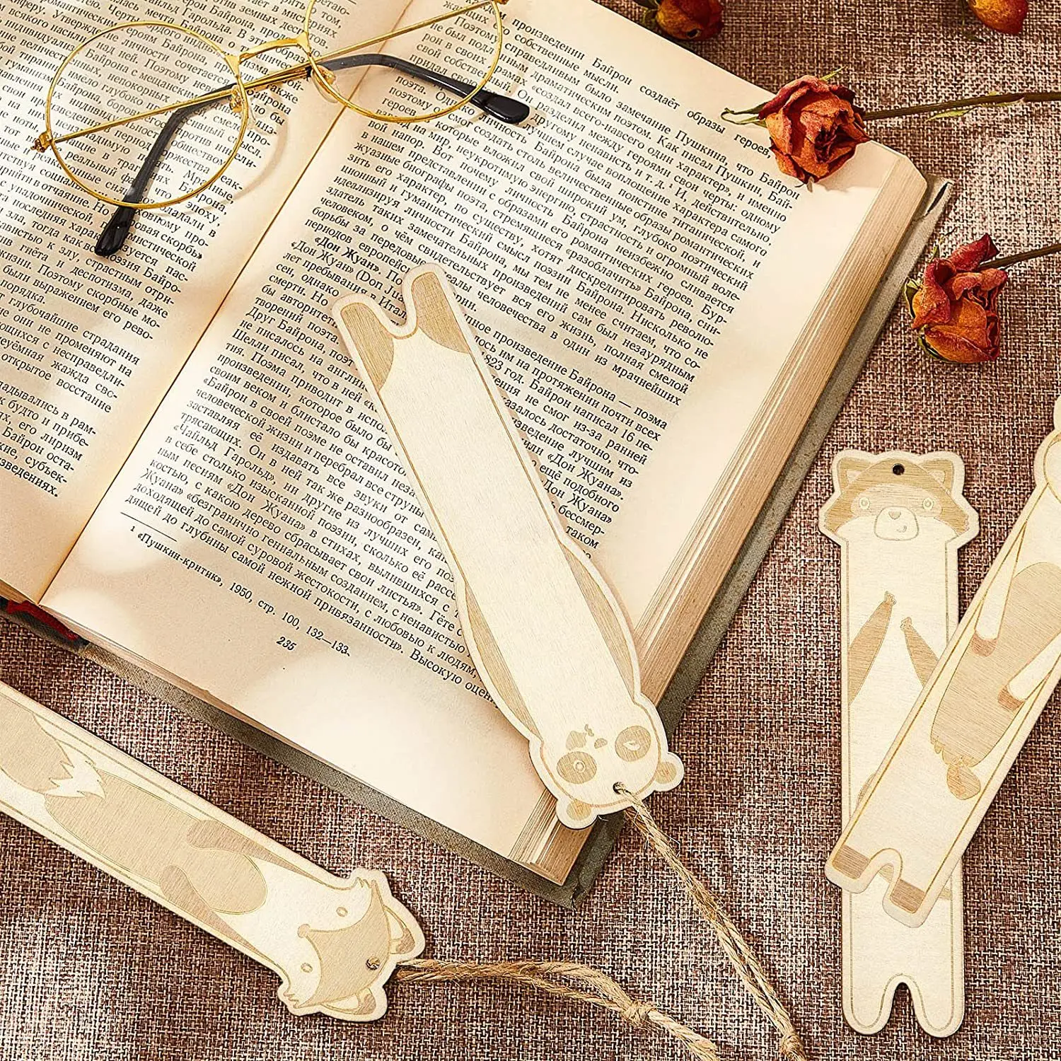 15cm Diy Wooden Craft Bookmark Wooden Rectangle Animal Laser Cut Wood ...