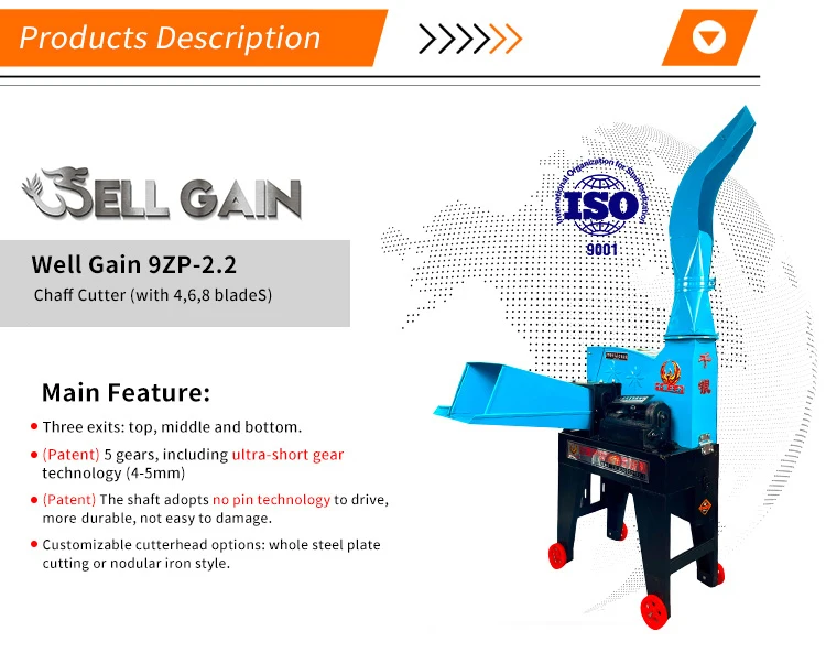 Livestock Forage Silage hay Paddy Straw Stalk Grass Chopper Crusher ...