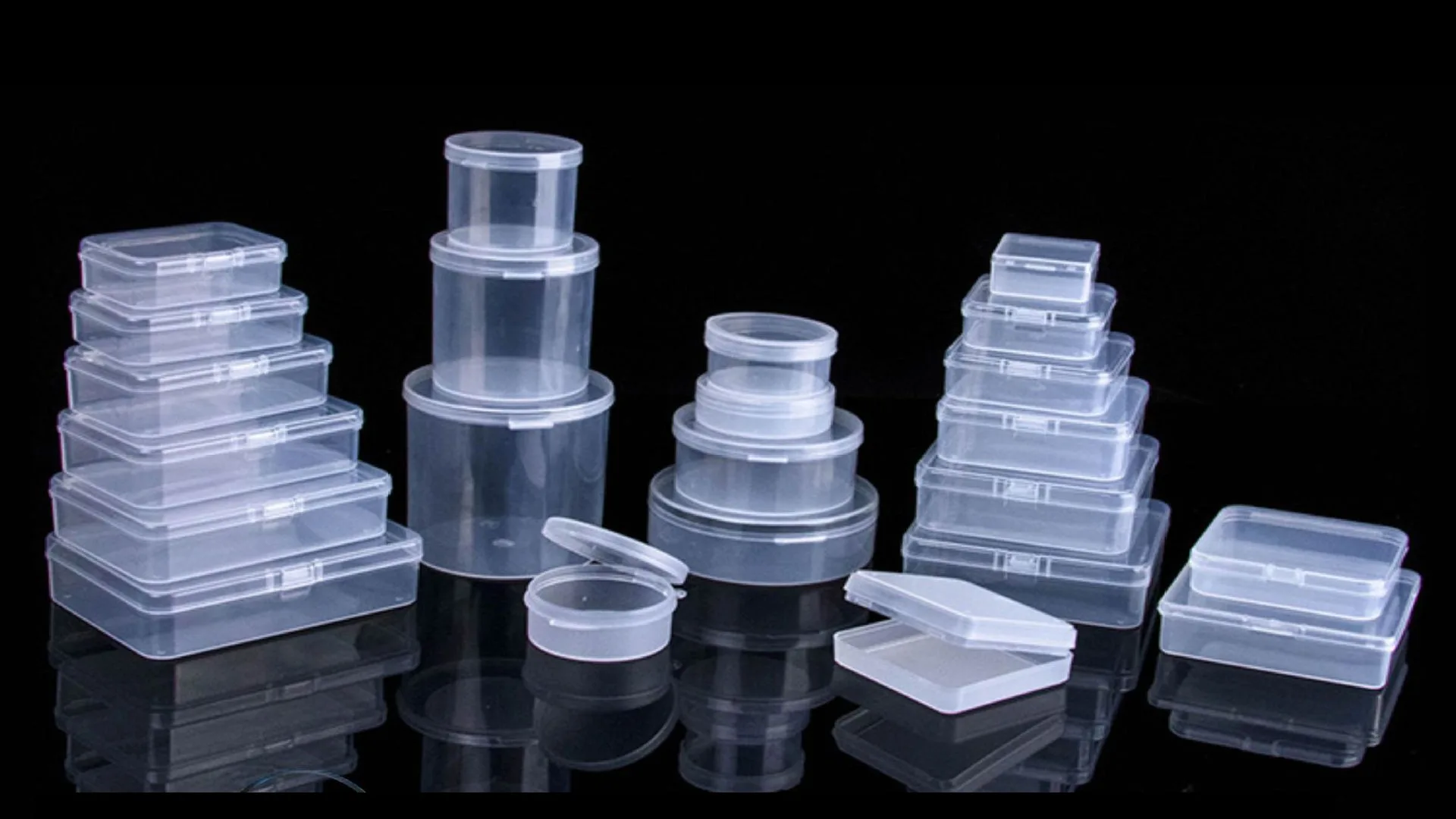 Pp Plastic Component Storage Box Container Box With Hinged Lid - Buy Plastic Organizer Container ...