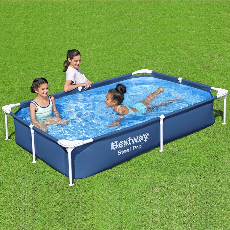 Bestway Steel Pro 56401 Piscina Blue Rectangular Above Ground Pool ...