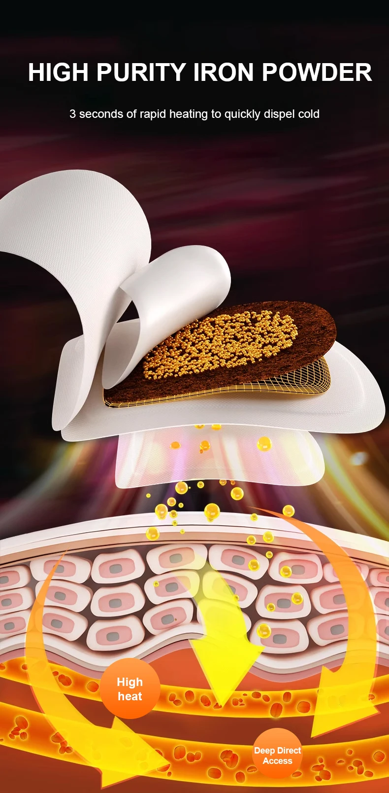 Customized Logo Disposable Self-Heating Iron Powder Foot Warmer Pads ...