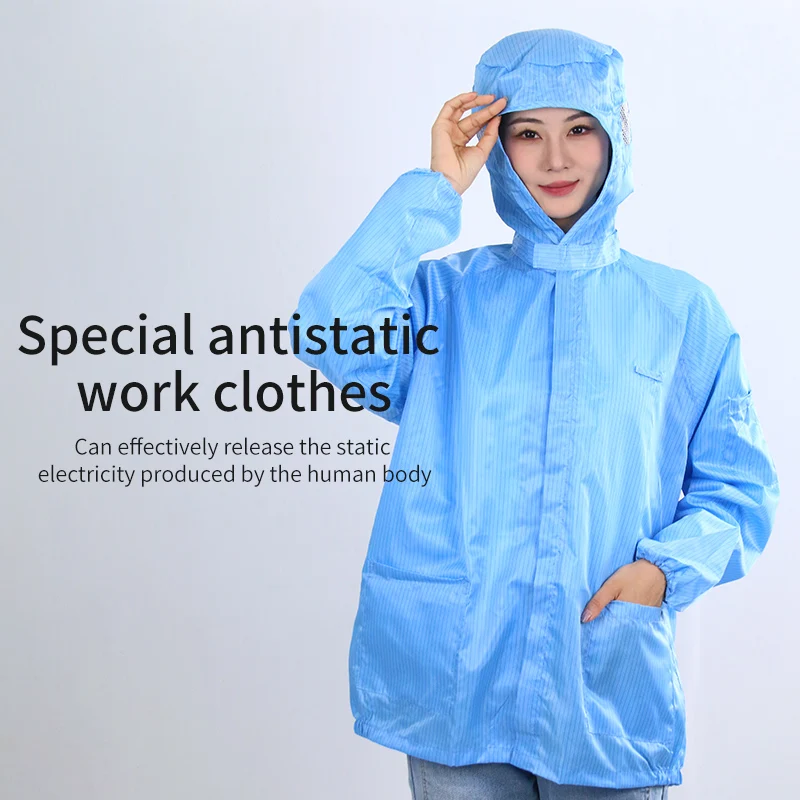 Cleanroom Work Clothes Smock Jumpsuit Uniform Workwear Labcoat Protective Coverall Antistatic ...