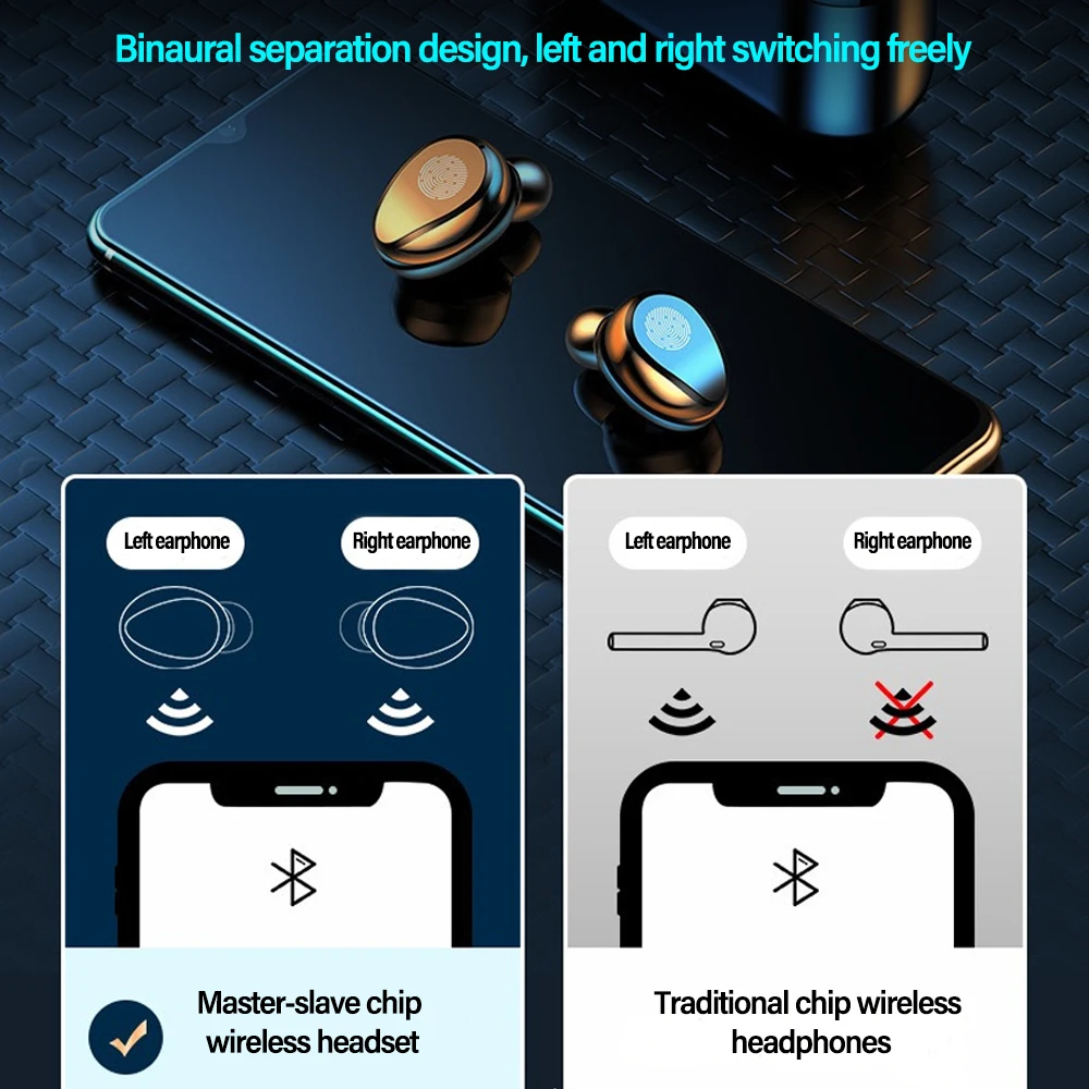 Original F9 Earbuds 9d Hifi Stereo Led Display Earbud & In-ear ...