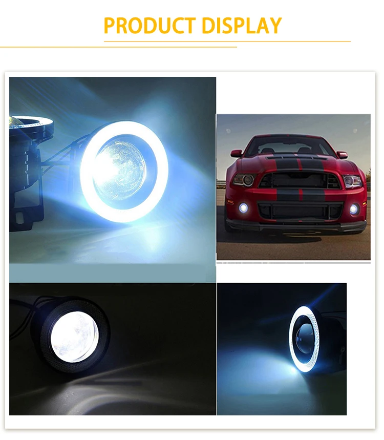 Halo Angel Eyes 64mm 76mm 89mm Daytime Running Light DRL 12V LED COB ...
