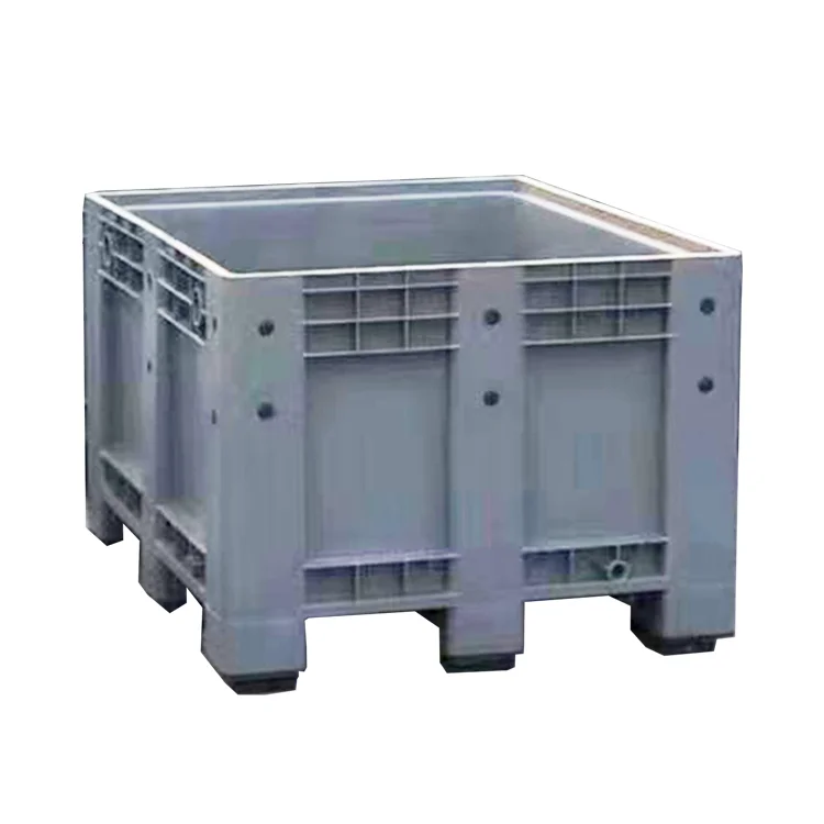 Large Plastic Pallet Container 760 Stackable Solid Box Pallet Box ...