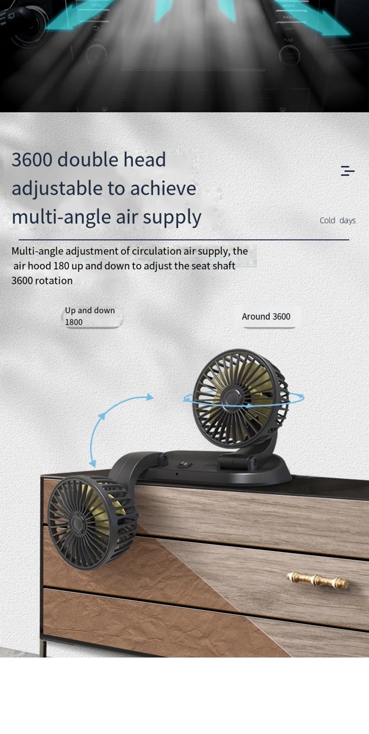 New Electronic Mini Portable Air Car Fan Usb Powered Vehicle Cooling ...
