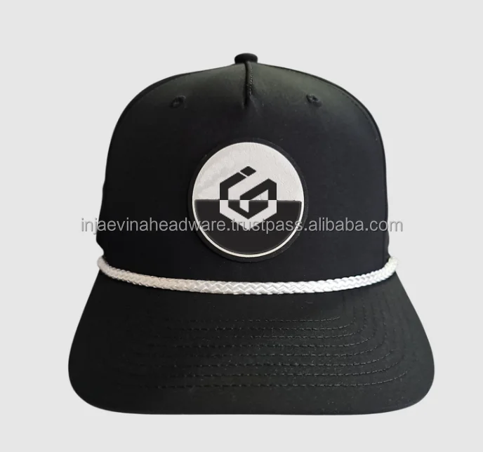 Injae vina Custom PVC patch Logo Sports Snapback Hat 5 Panel Cotton ...