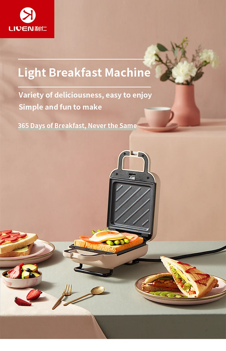 Detachable Mini Waffle Maker - 3 in 1 Breakfast Sandwich Maker