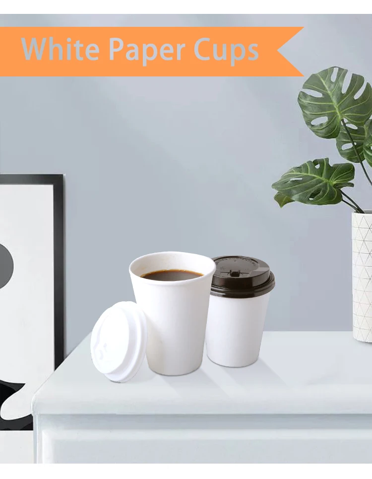 Custom 4oz 8oz Disposable Paper Coffee Cups, Single Wall Pe Coated ...