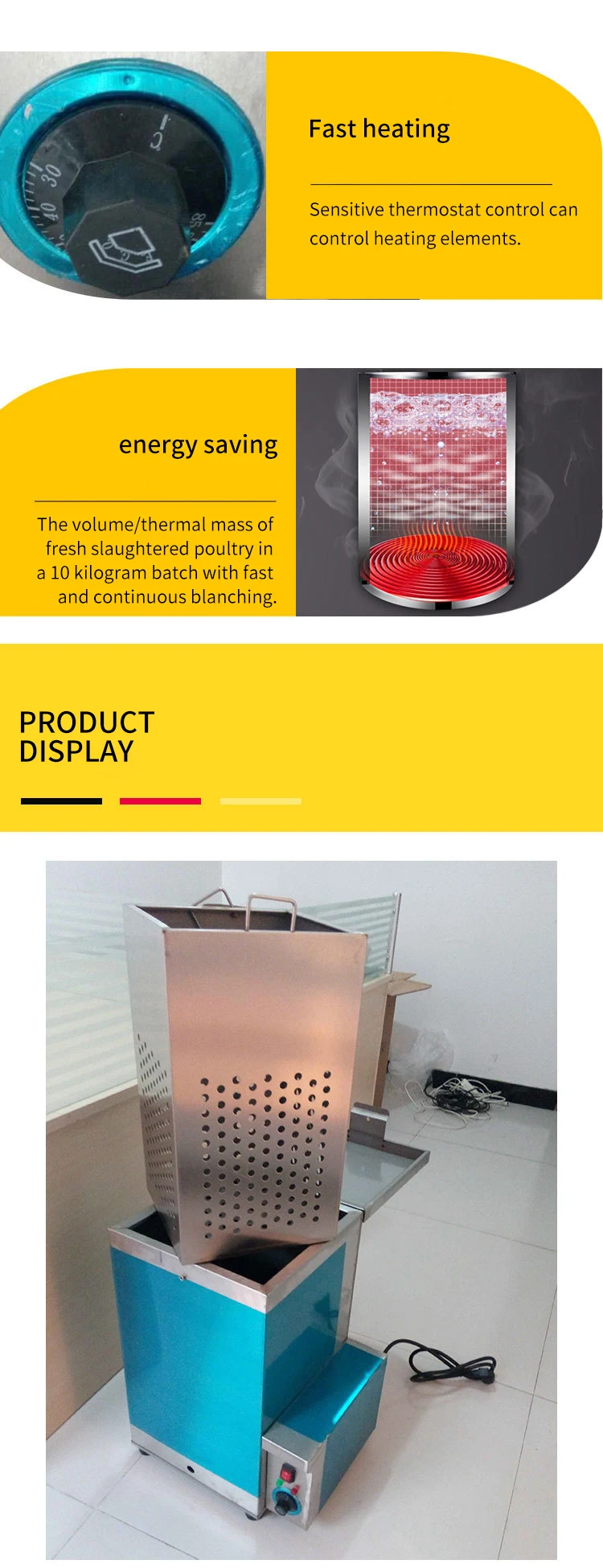 70L/120L Chicken Boiling Machine/chicken Scalder 3000W Machine for Sale ...