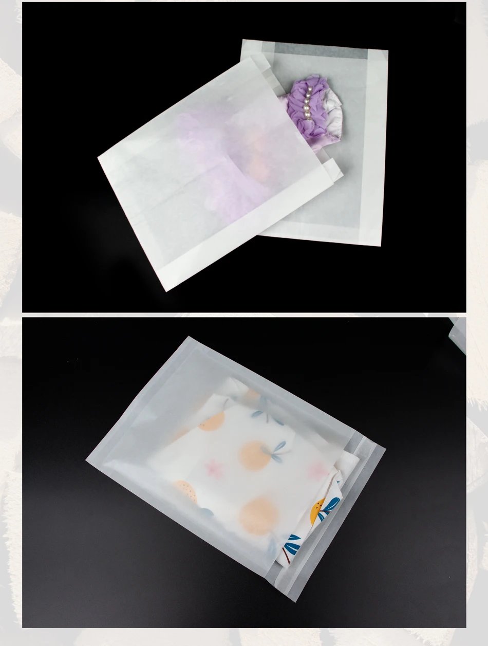 Transparent Paper Bag Packaging Glassine Paper Bag For Clothing - Buy ...
