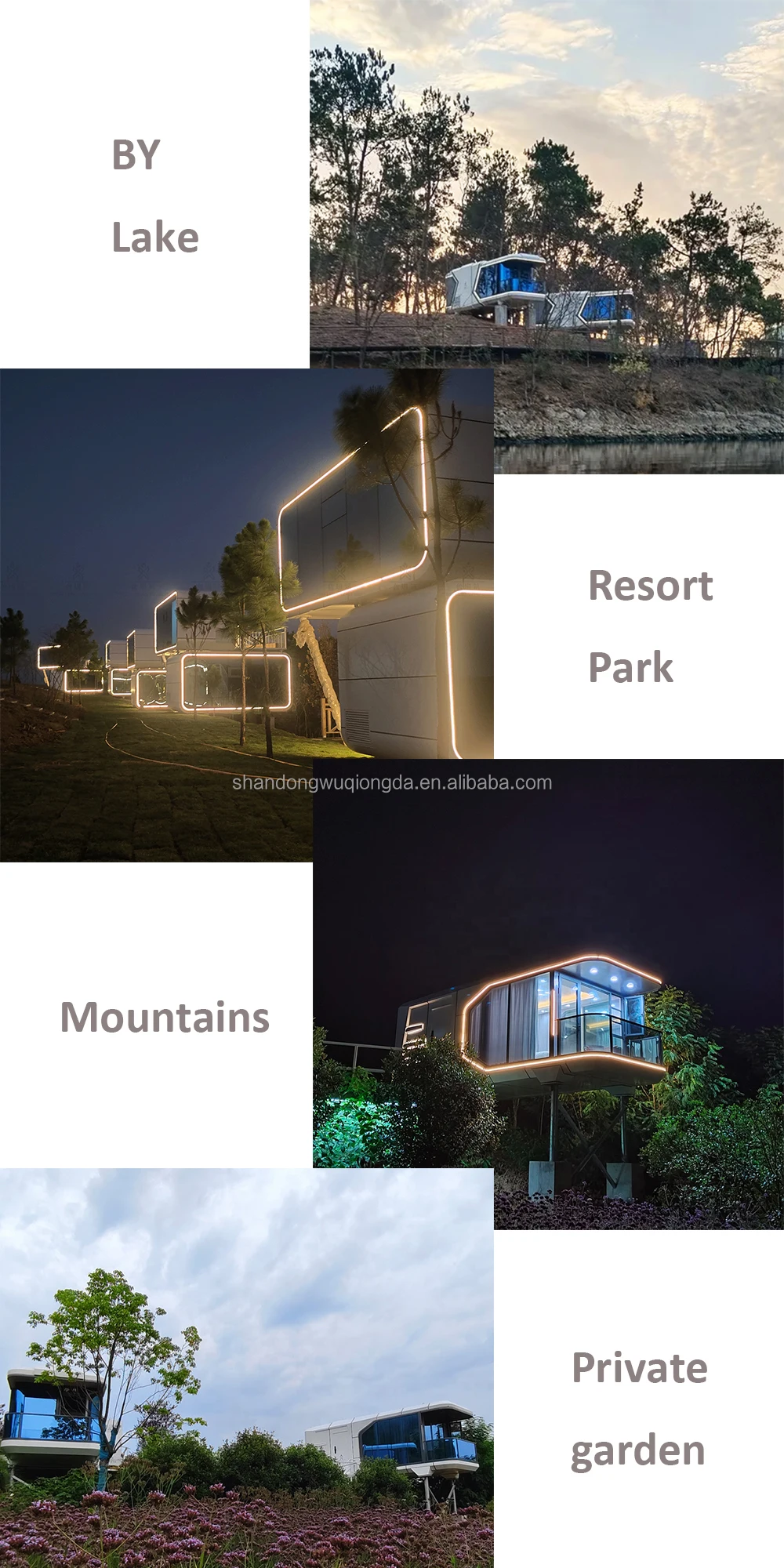 Customize 40ft 20ft Portable Mobile Glamping Space Capsule