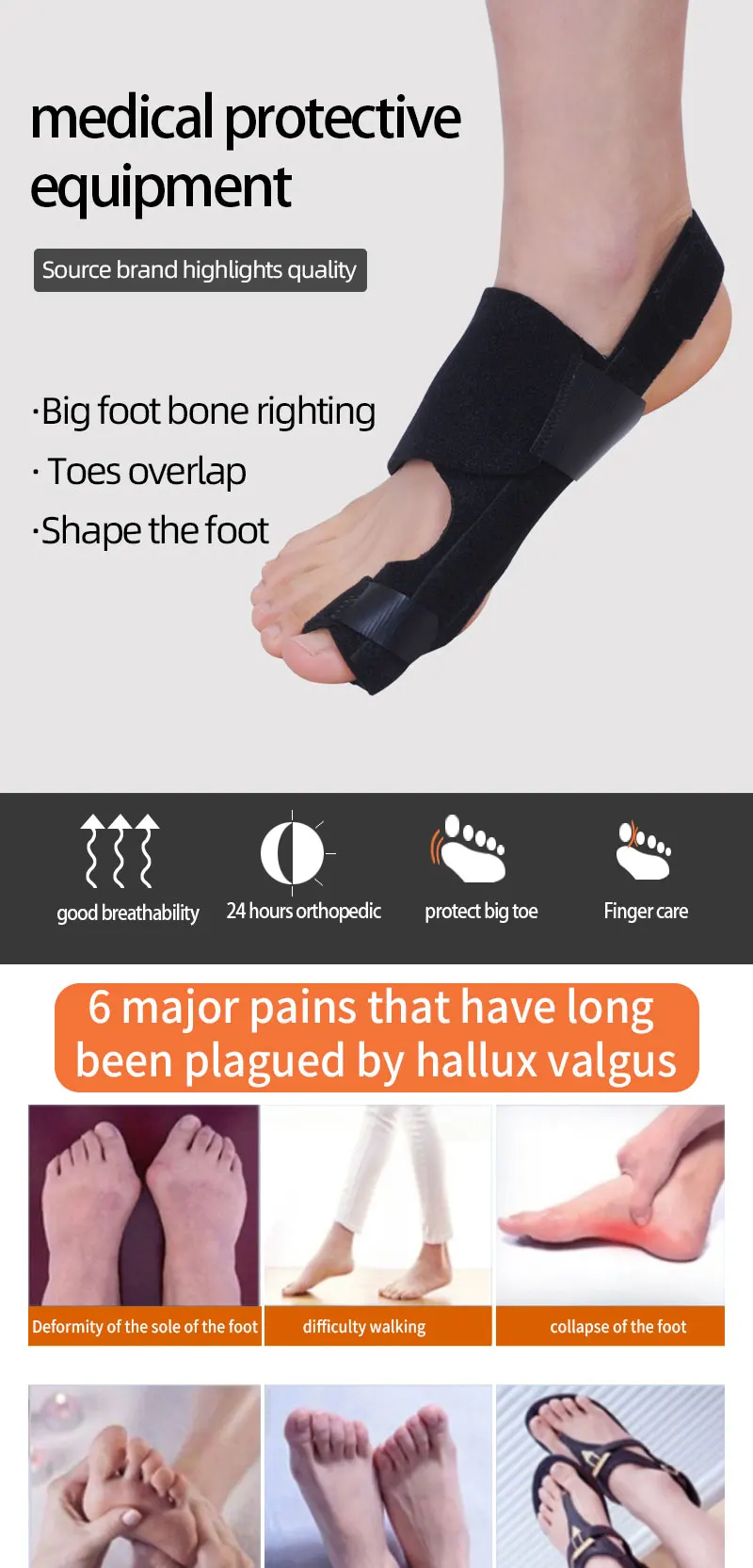 Custom Fixture Bunion Hallux Valgus Corrector Toe Separator Bunion ...