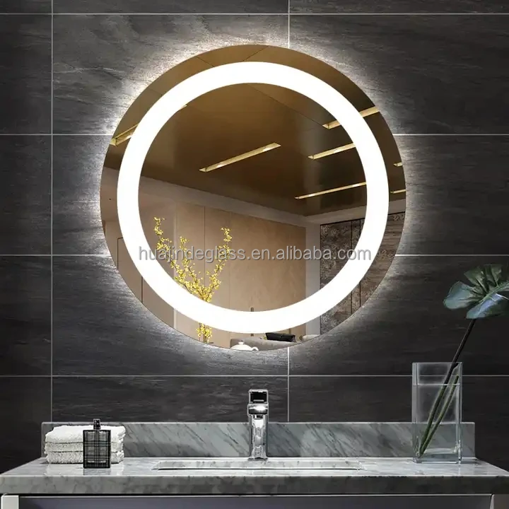 Modern Round Led Mirror Wall Mounted Touch Switch Screen Smart Mirror ...