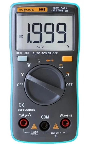 Rm098 Digital Multimeter 2000 Counts Richmeters Auto Ranging ...