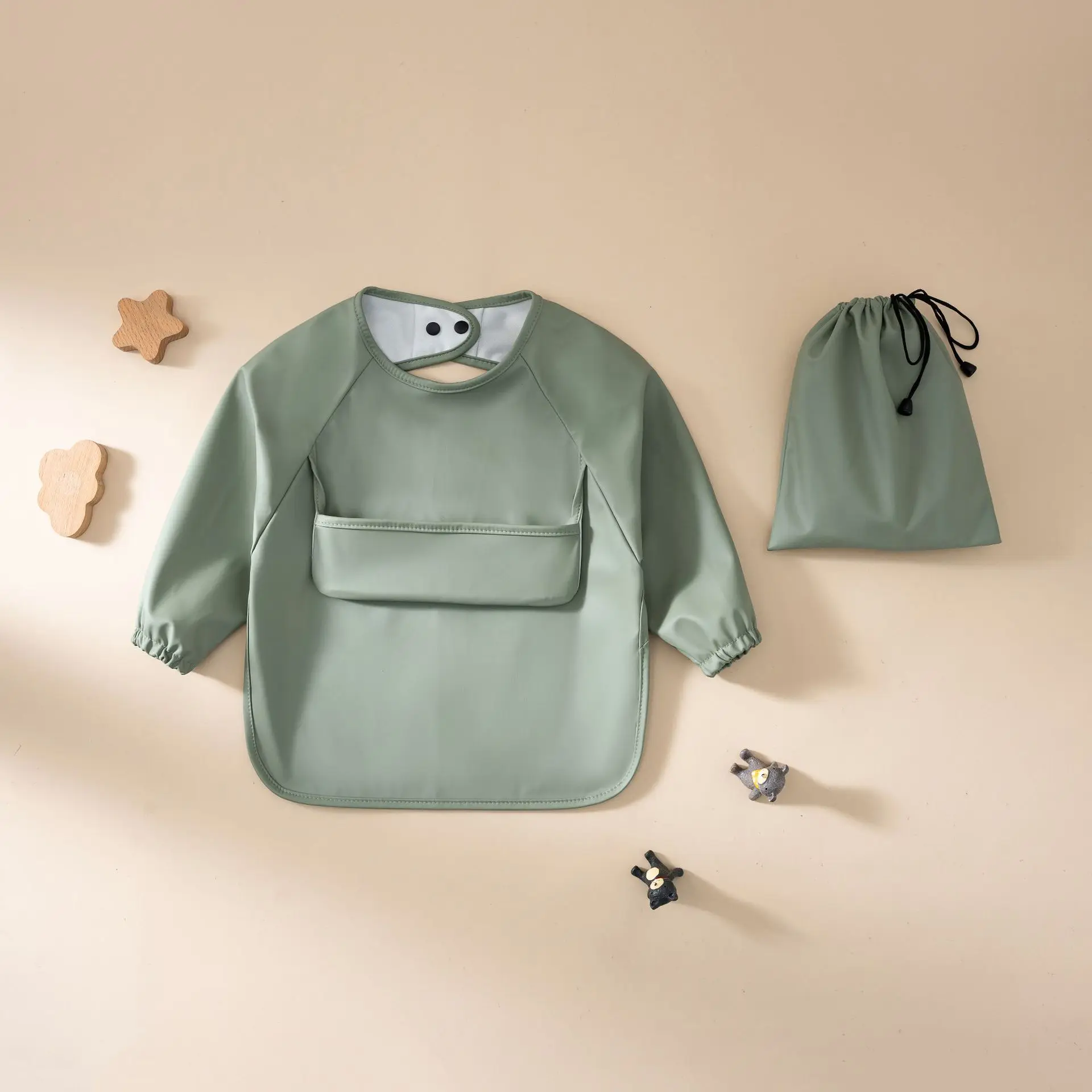 Customized Waterproof PU Kids Aprons - Baby Training Bibs