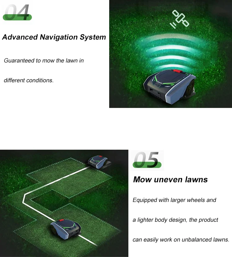Intelligent Satellite Navigation Lawn Mower Robot for Large Lawns