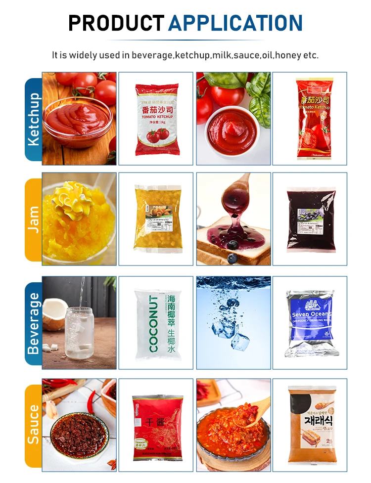 Vertical Uht Milk Packaging Ketchup Small Sachet Tomato Paste Filling ...