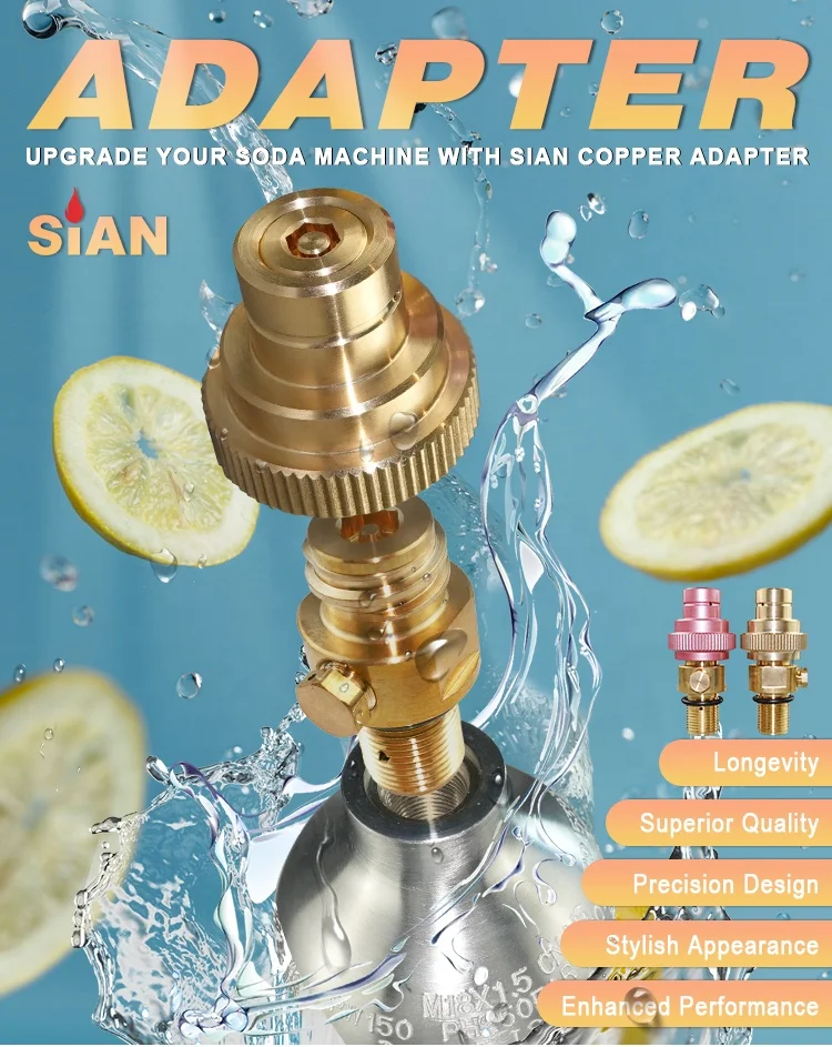 Sian Optional Color Food Grade Brass Soda Water Maker Valve Soda Stream ...
