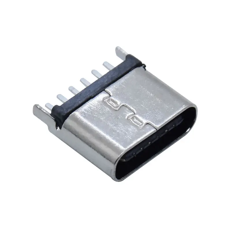 Usb Type C 6 Pin Vertical Female Connector Length 5.0/5.5/6.5/6.8mm 180 ...