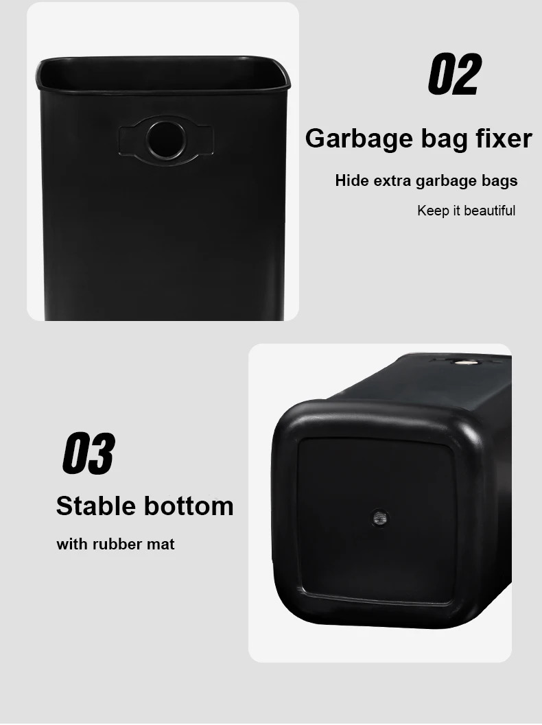 GNF Hotel Room Bin Stainless Steel Garbage Can - 7L/10L/12L