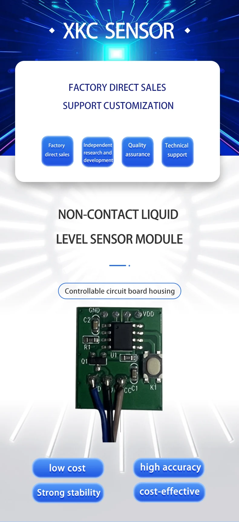 비금속 용기용 지능형 비접촉 수위 감지기 5v 스위치 출력 액체 레벨 센서 Y21| Alibaba.com