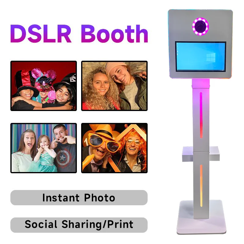 Square Dslr photo booth with computer system 15.6 inch dslr camera ...
