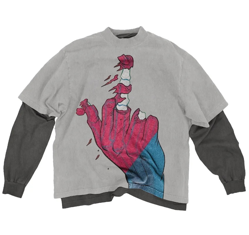 Custom Manufacturers Casual Double Layered Long Sleeve T-Shirt for Men ...