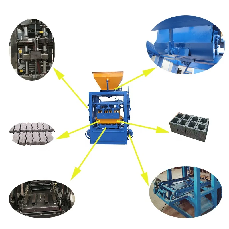 QT4-24 Pondeuse Parpaing CHB Concrete Block Making Machine Brick Making ...