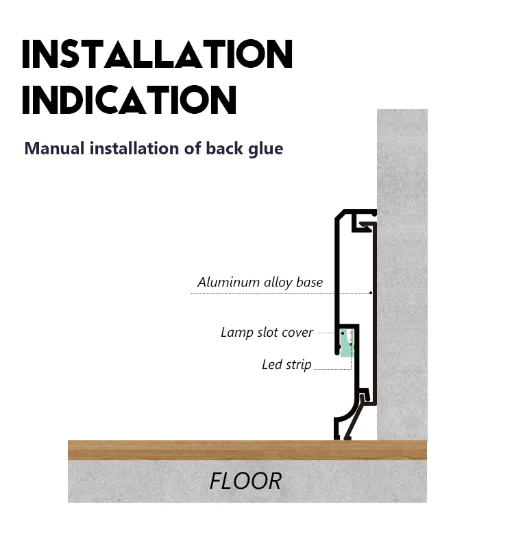 Aluminum Baseboard with LED Light for Modern Flooring Accessories - ODM