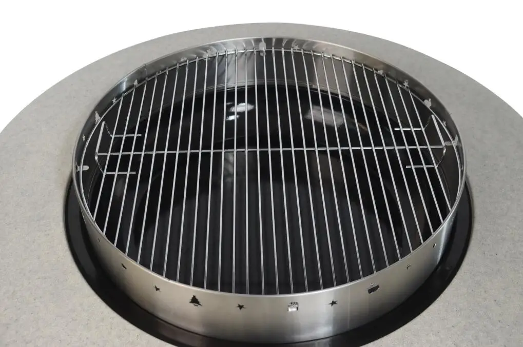 Iron Metal Fire Pit Outdoor Garden Multifunction BBQ Grills Round Fire ...