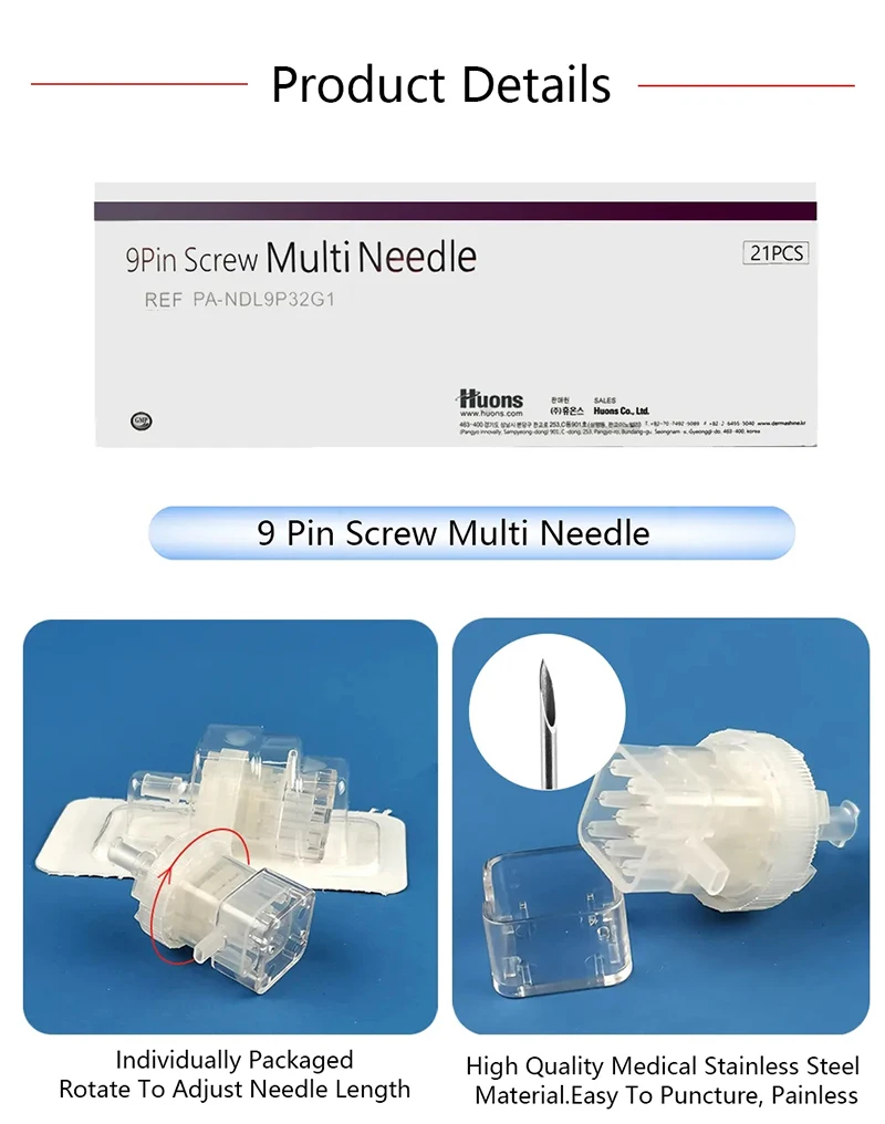 32g/34g Multi Needle 9pin For Ez Dermal Filler Injector Water Vacuum ...