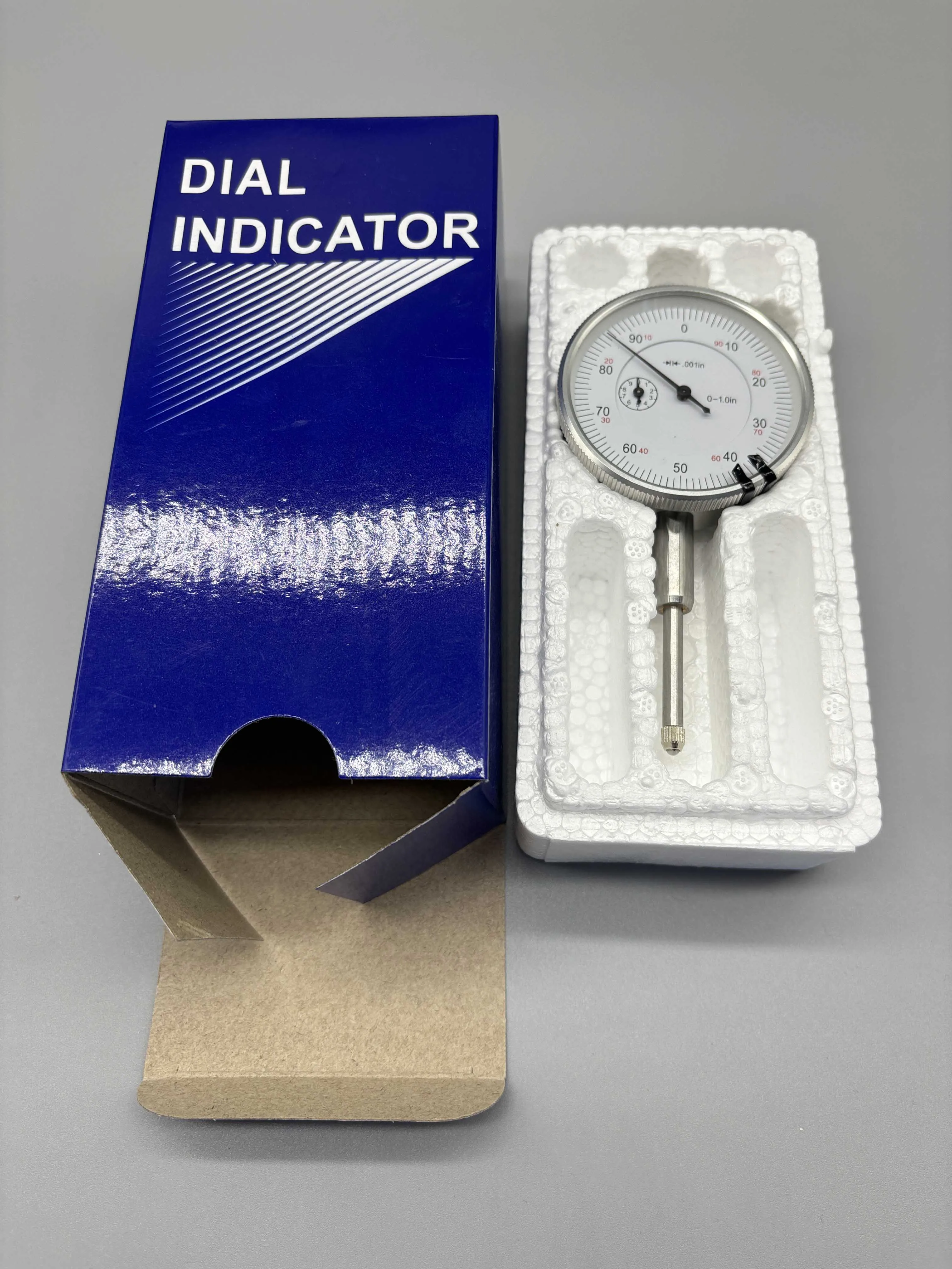 1" Dial Indicator 0.001" Graduation Travel Lug Back White Face Dial ...