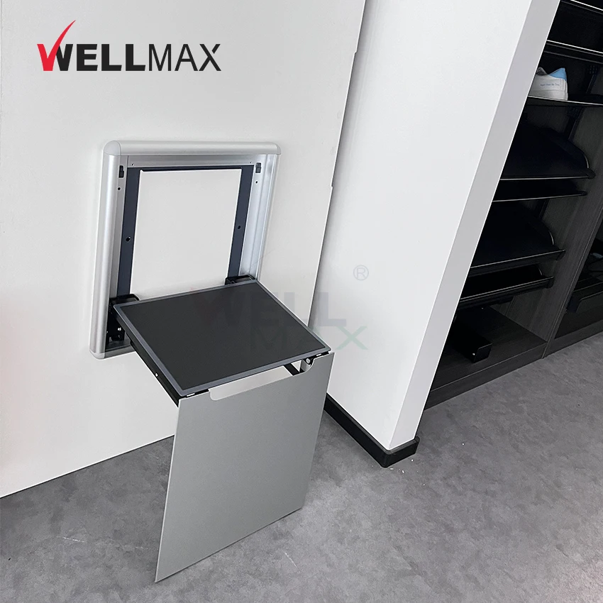 Wellmax Wall Mounted Folding Chair Stool Hanging Invisible Porch Stool ...