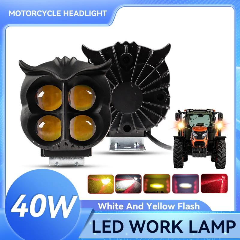 12v-85v Led Work Lamp White/yellow Multi Color Strobe Light Ip67 ...