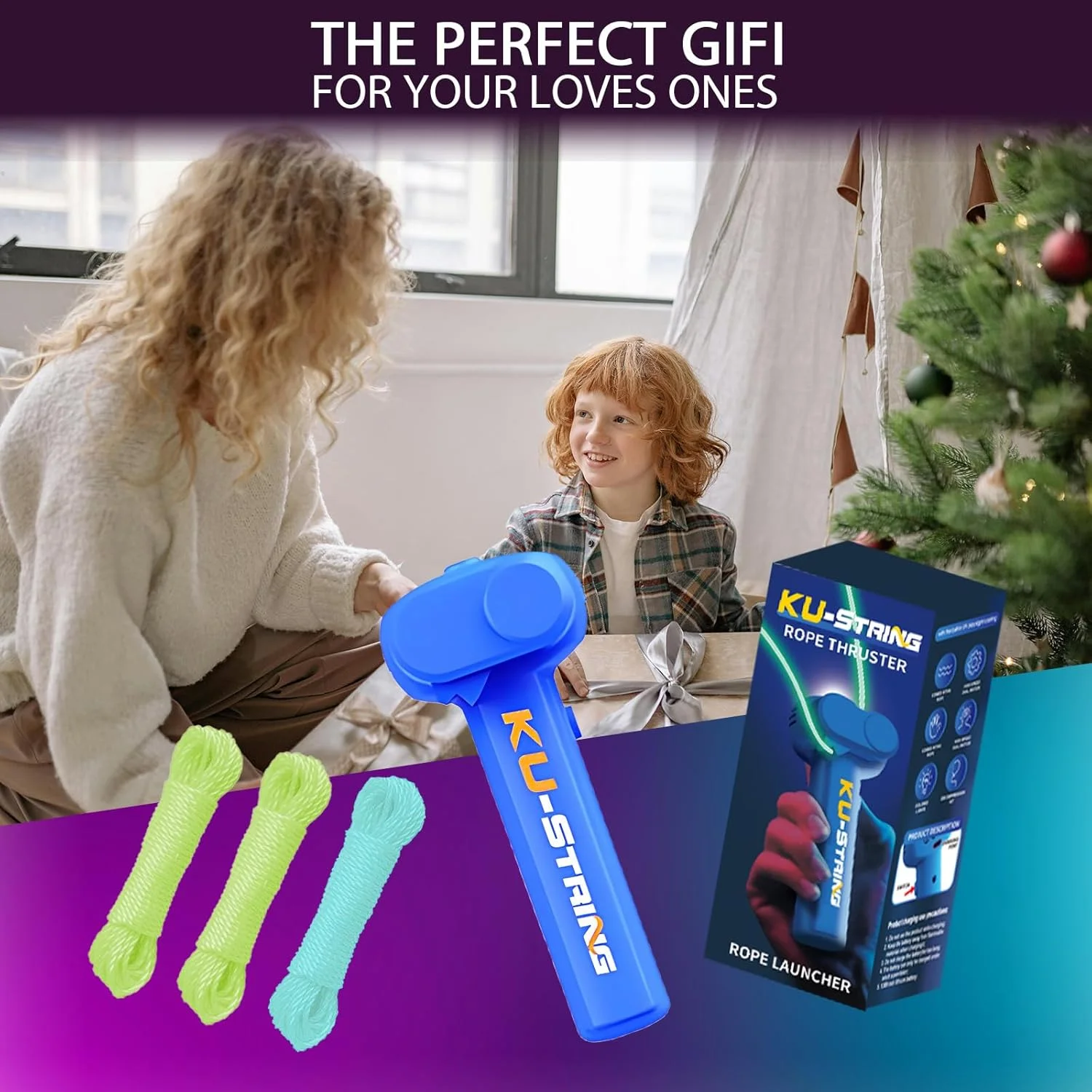 Glow-in-the-Dark Ku-String Rope Launcher Toy for Kids - Fun Dart Gun ...