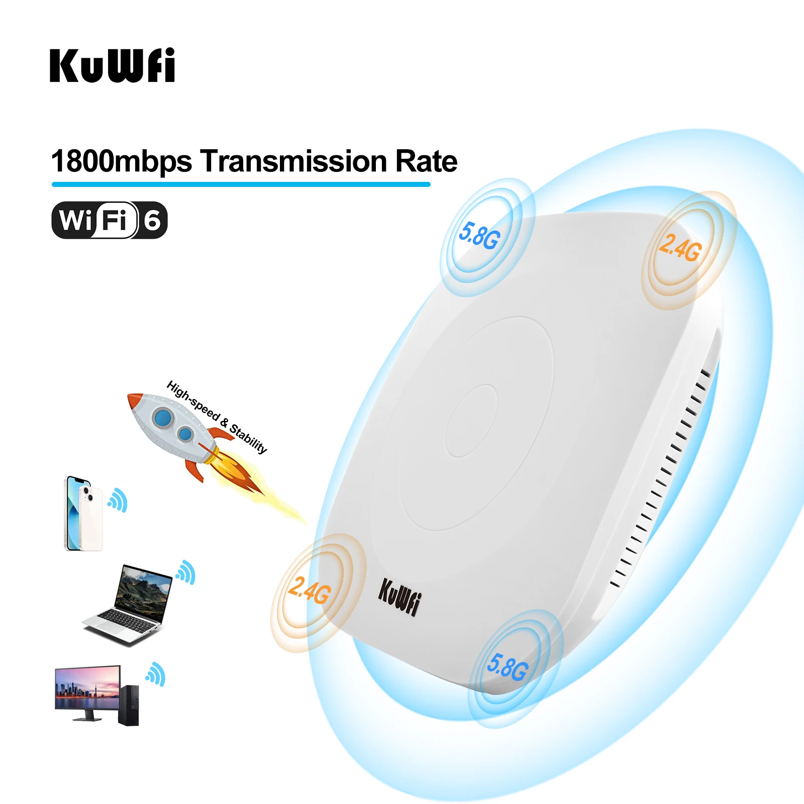 Hot Sale Kuwfi 11ax Dual Band 1800mbps Wifi6 High Gain Antenna Wireless ...