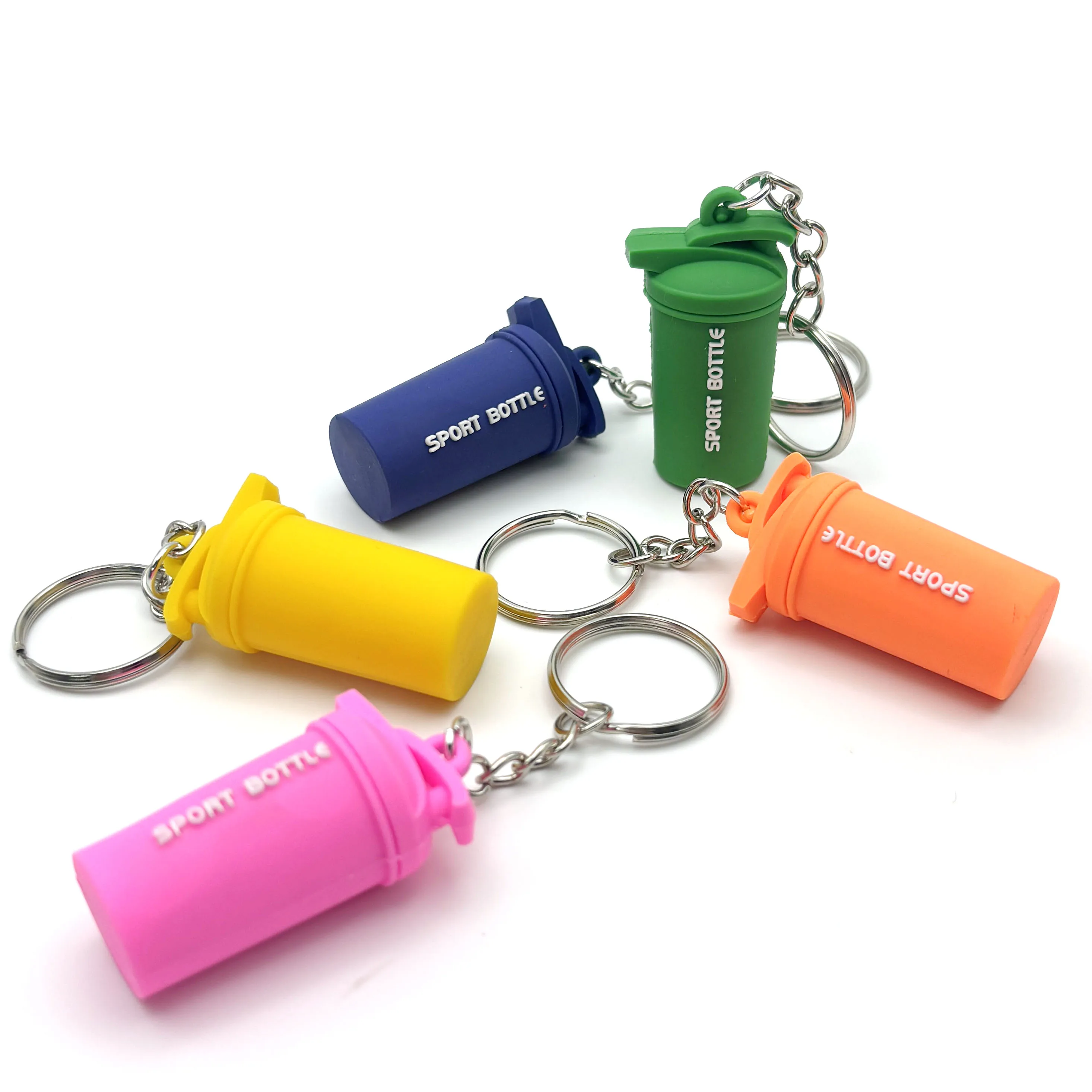 Gym Sport Bottle 3D PVC Key Chain - Protein Powder Shake Cup