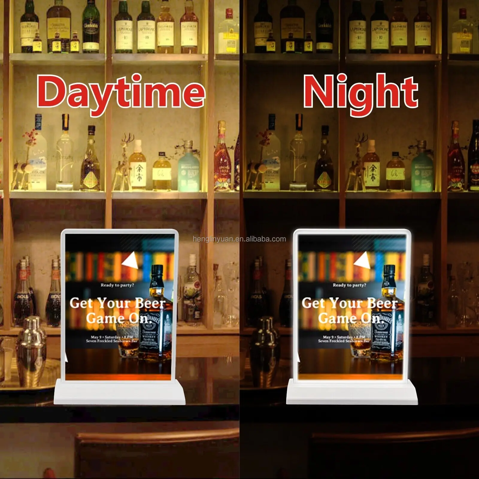 A4 Desktop Advertising Light Box LED Rechargeable Battery Inside Double ...