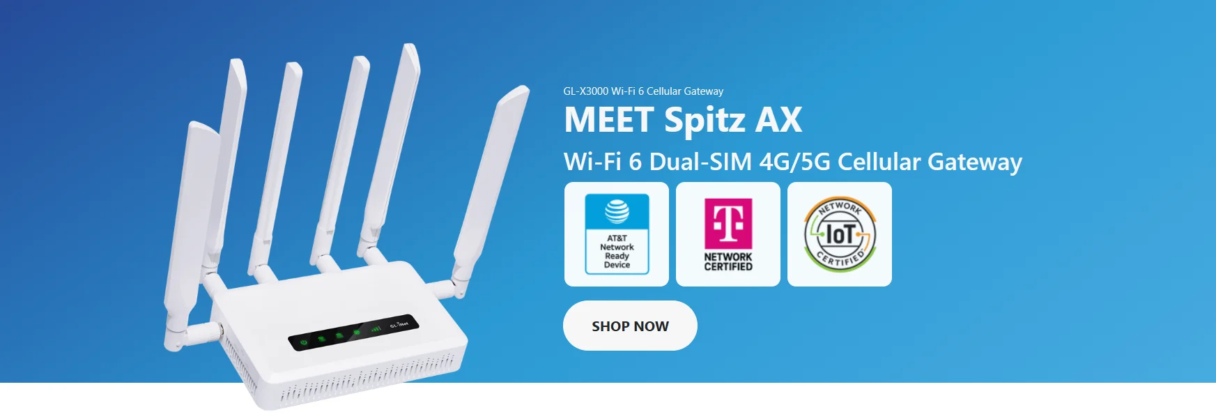 GLinet Spitz AX Wifi 6 Cellular Dual SIM 4G 5G Wifi Router Multi-WAN SIM Card VPN Client ...