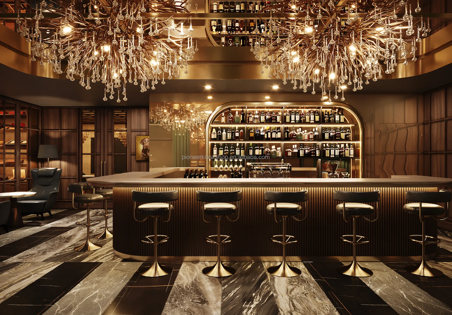 Luxury Smoking Club Bar Interior Design - Hookah Lounge