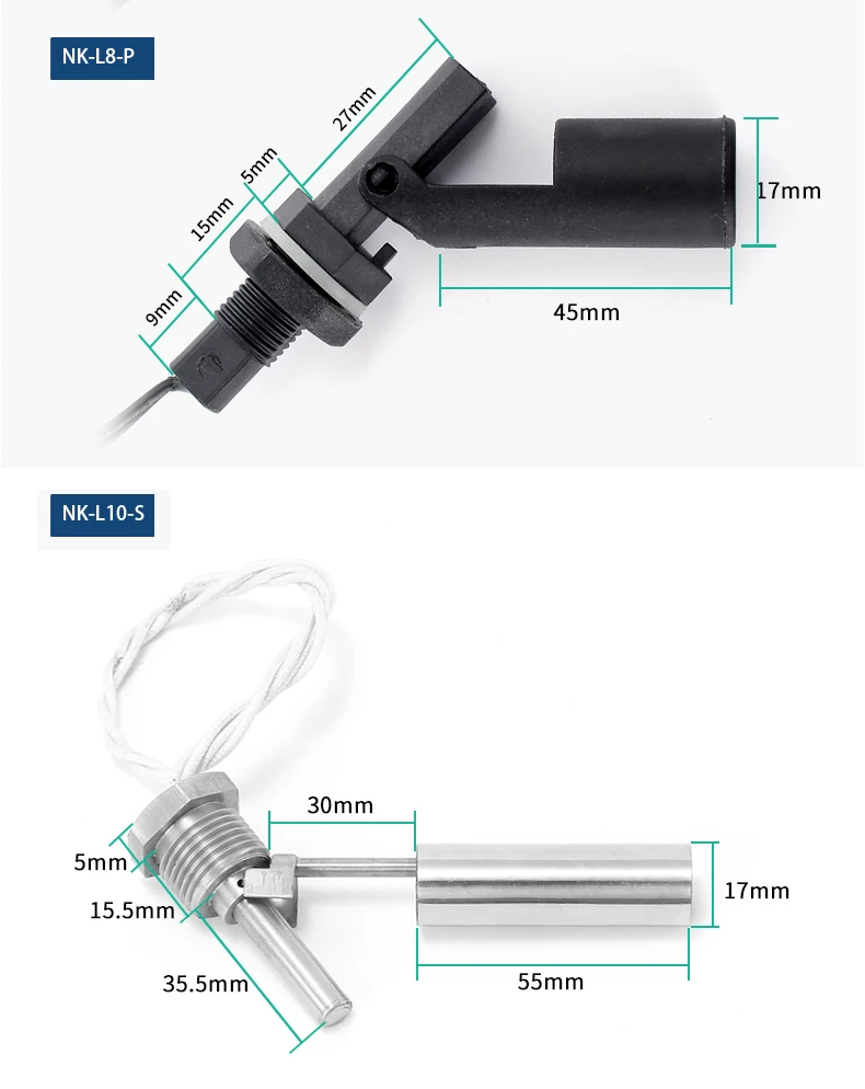 Water Level Sensor Horizontal Liquid Pp Side Mount Float Switch For ...